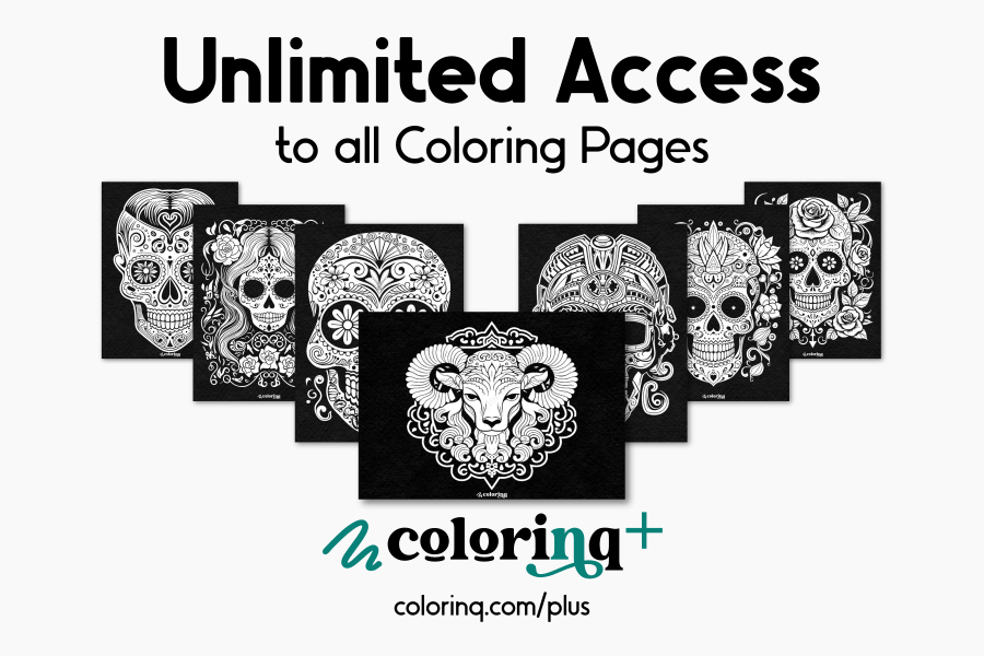 Black Mandala Ram Coloring Page