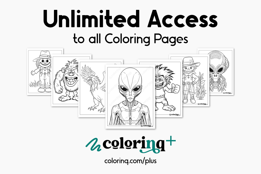 👽 Alien Free Coloring Page | Printable Alien Coloring Sheet