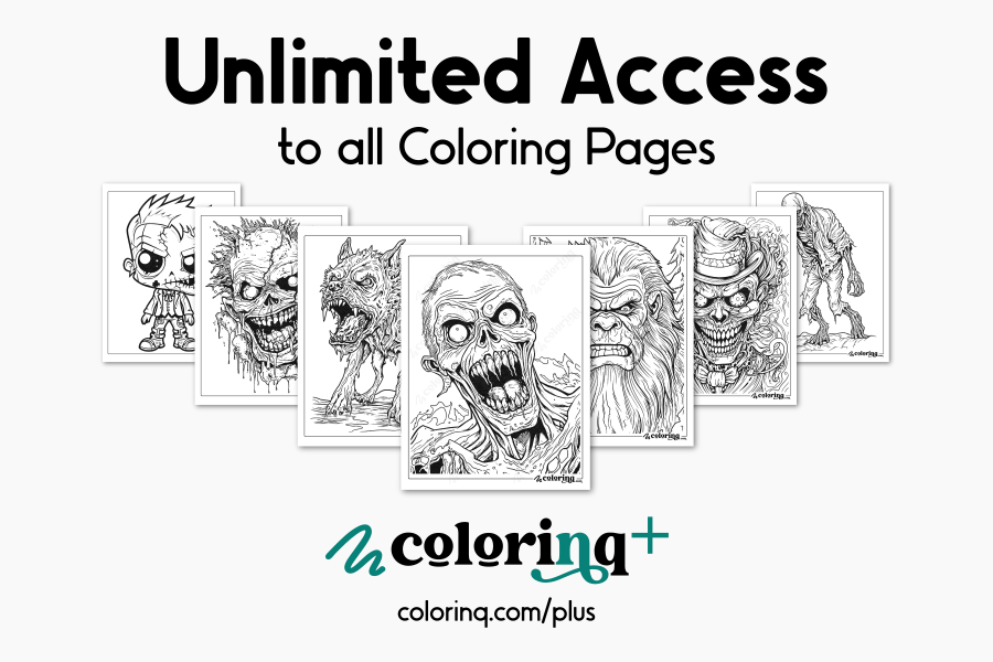 🧟 Zombie Monster Coloring Page | Free Printable