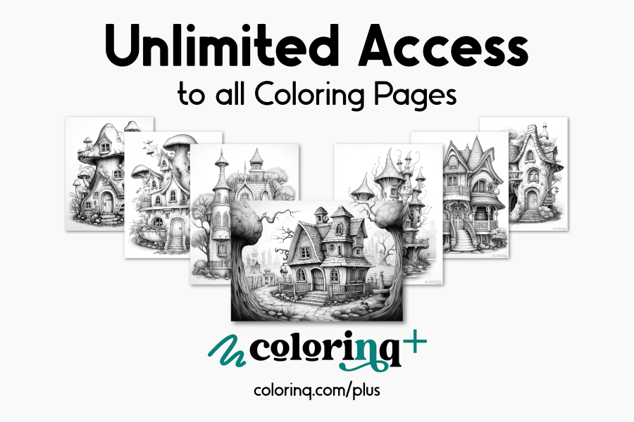 🏠 Scary Whimsical House Grayscale Coloring Page