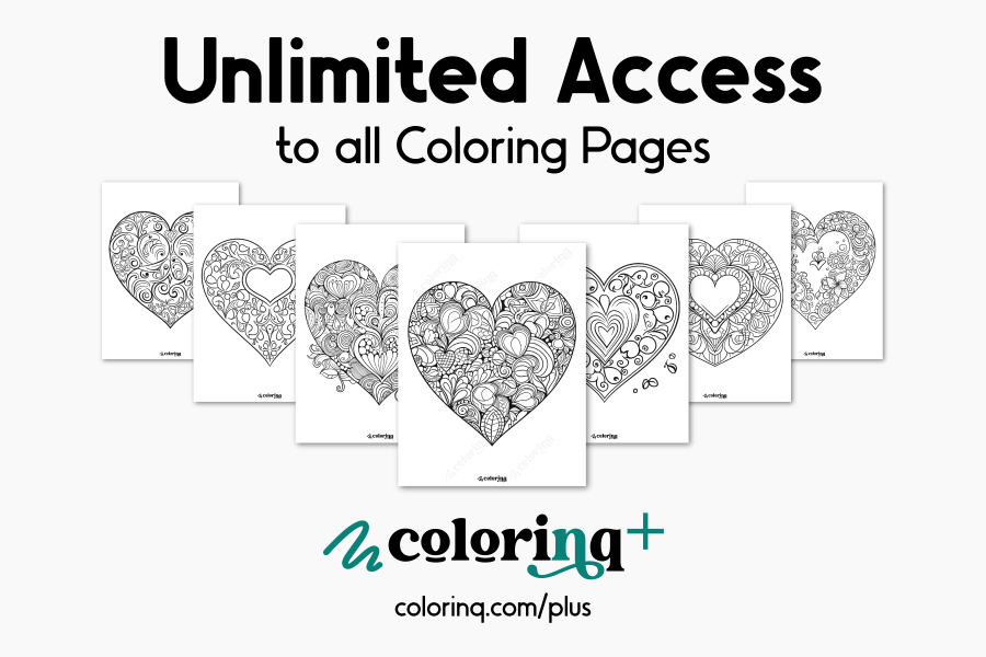 🎨 Heart Different Size Hearts Premium Coloring Page