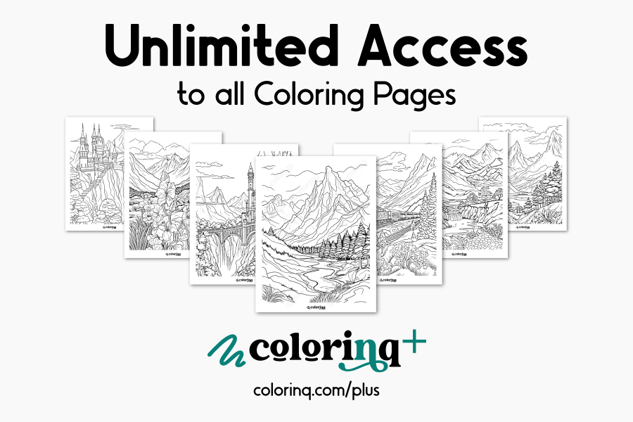 🏞 ️Premium Landscape Mountain Coloring Page