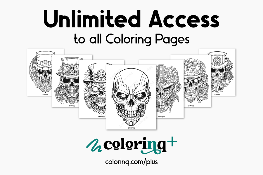 🎨 Terminator Skull Robot Coloring Page